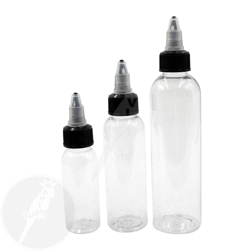Clear Plastic Empty Ink Bottles | Mavis Bush Tattoo Supplies