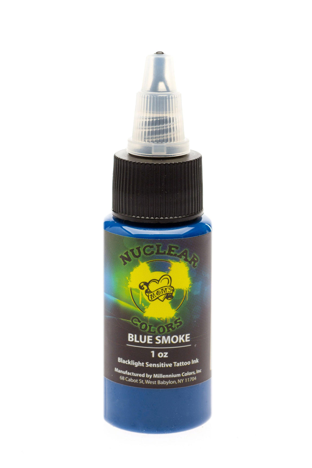 MOM'S Nuclear Colors Blue Smoke 1oz (30ml) – Mavis Bush Tattoo Supplies